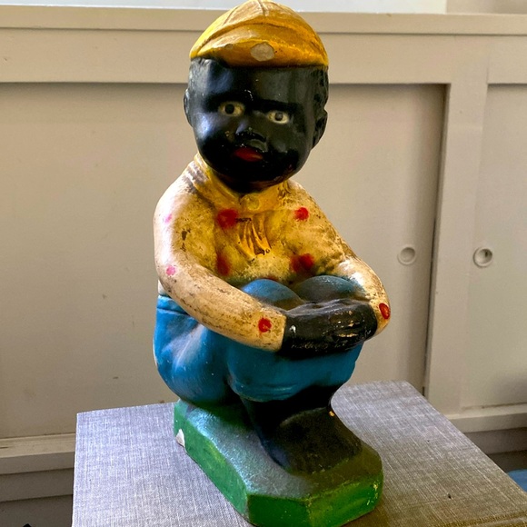Accents | Vintage Chalk Ware Sitting Boy Statue 11 Inches Tall ...